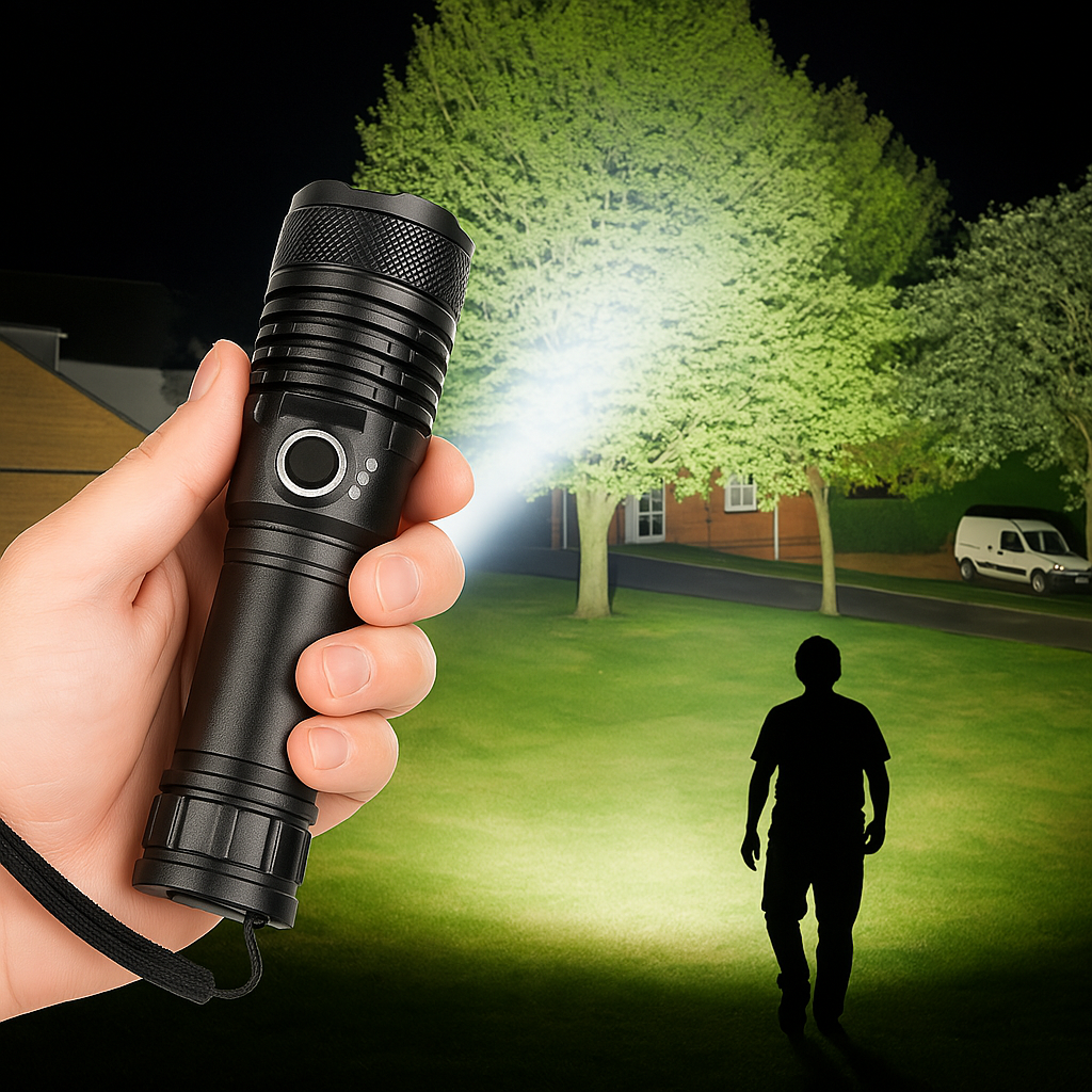 LED Rechargeable Flashlight Zoom Torch Aluminium Body – jowsie.com